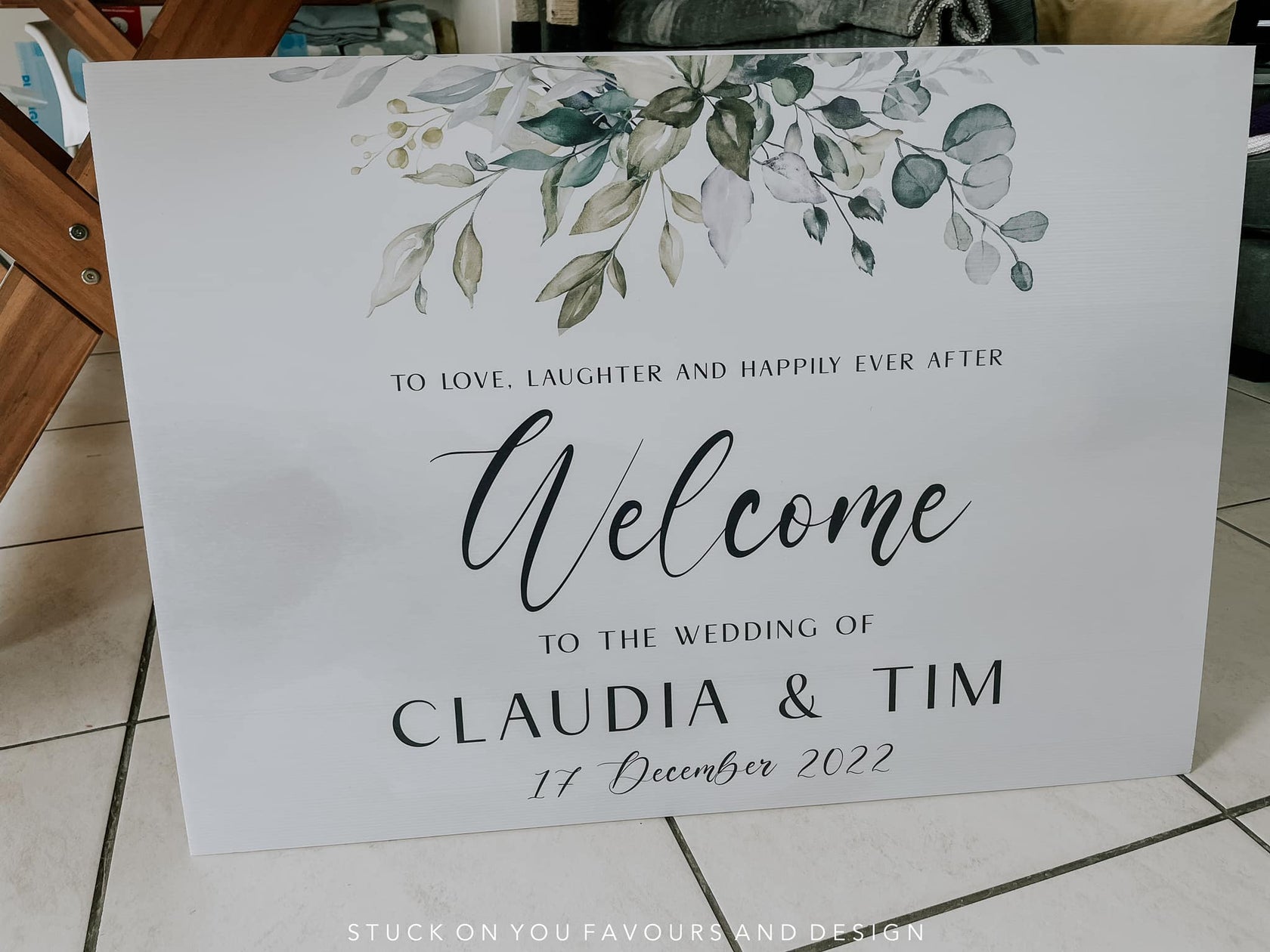Foamboard - Welcome Board – Stuck On You Weddings