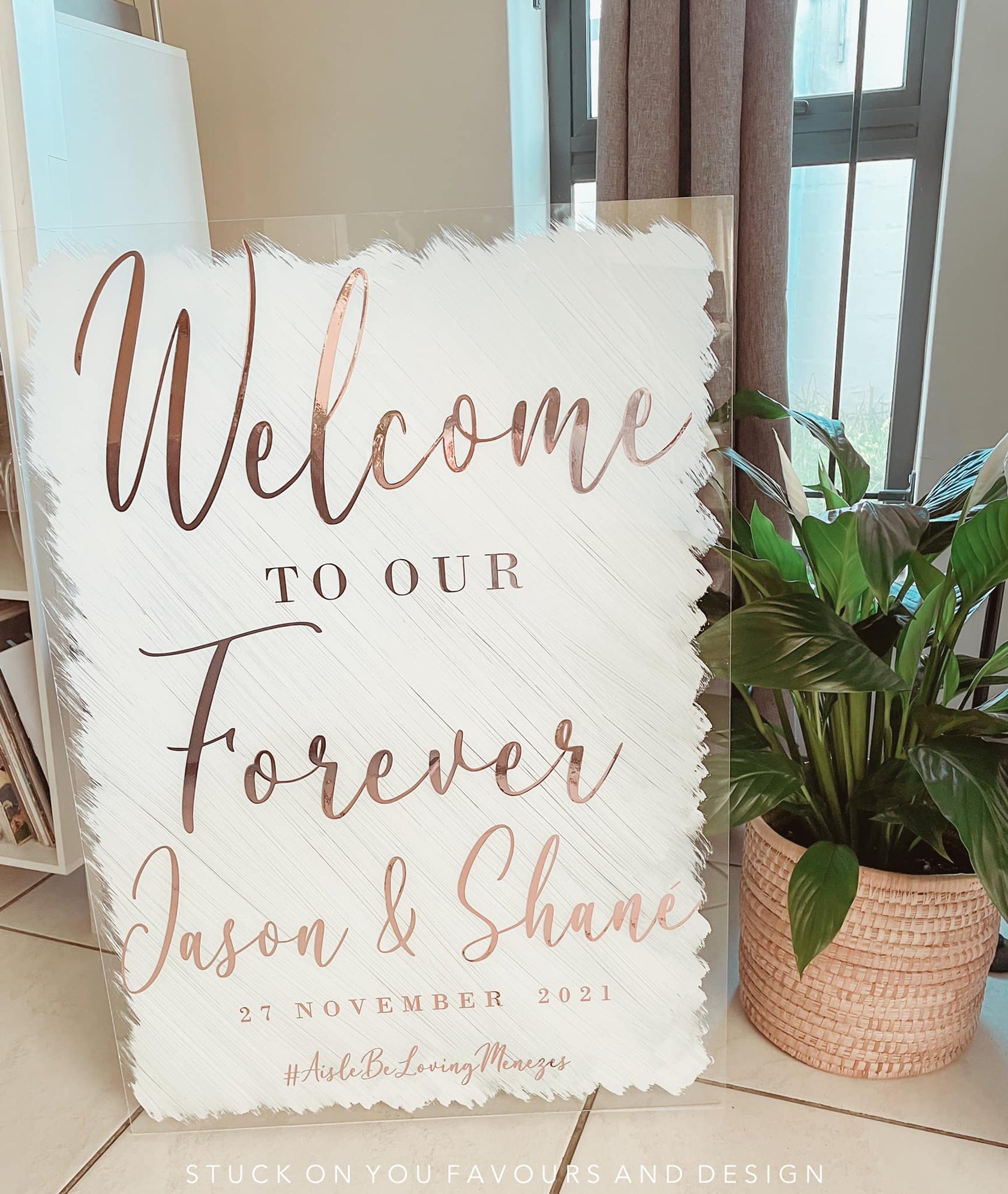 Acrylic Welcome Boards – Stuck On You Weddings